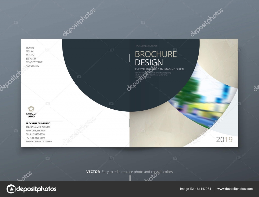 Square Brochure design. Biege corporate business rectangle template ...