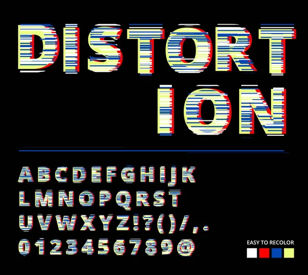 Letters Numbers Symbols Distorted Glitch Font Design Stock Vector by ...