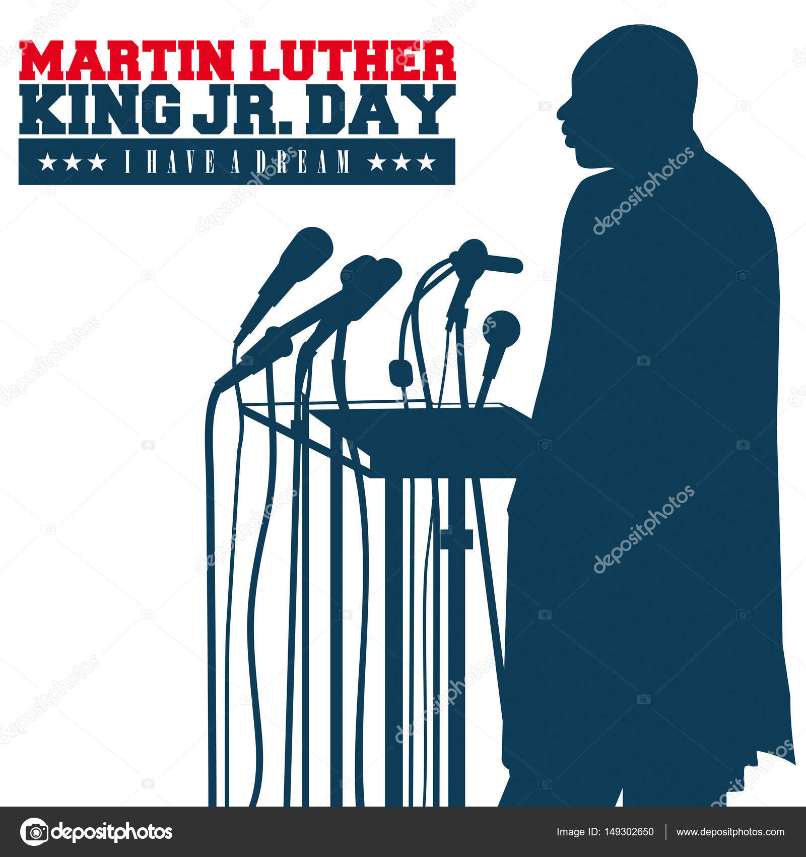 Dr. Martin Luther King, Jr. silhouette on a white background – Stock ...