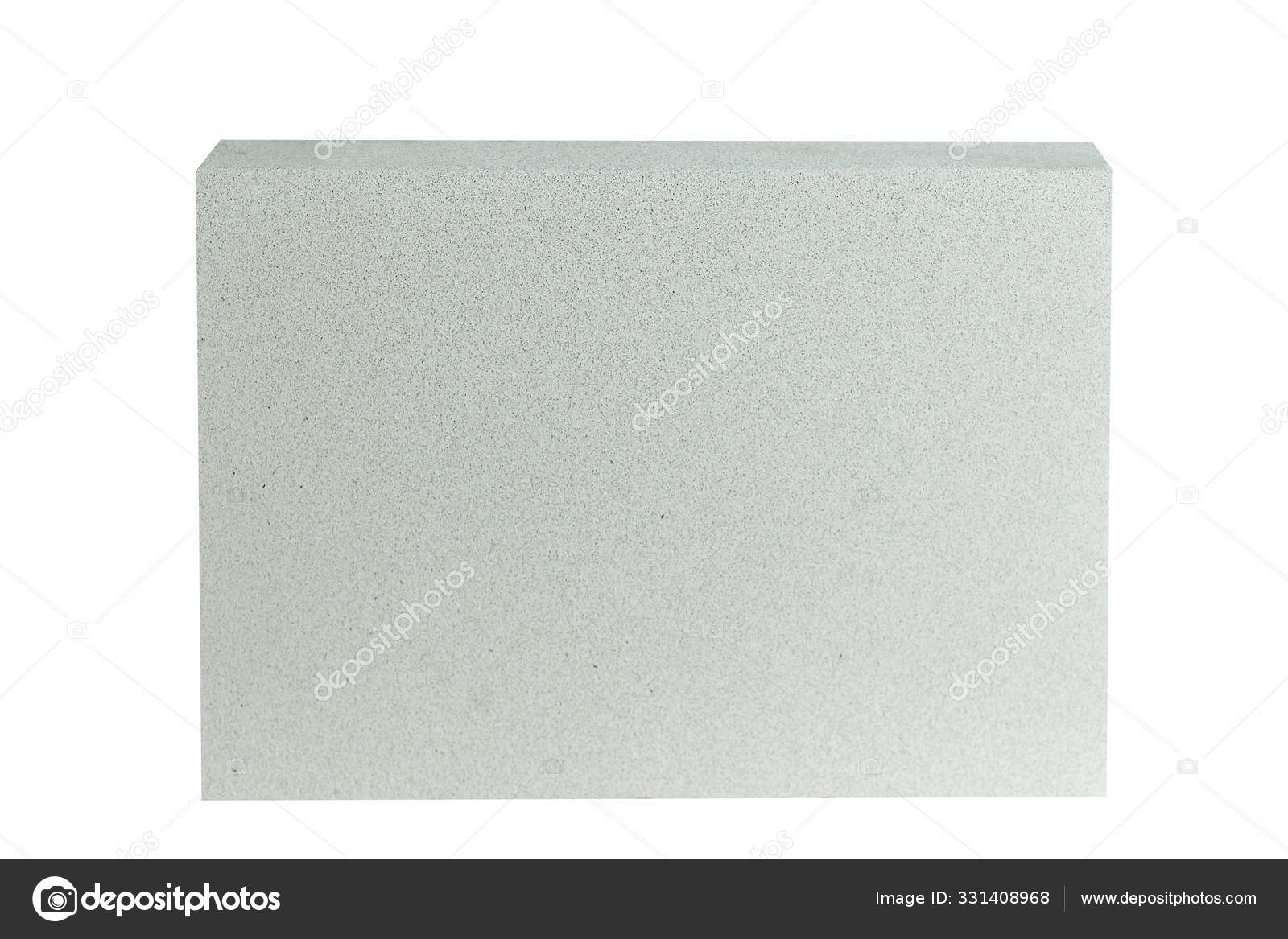 Lightweight construction brick isolated on white. Lightweight foamed ...