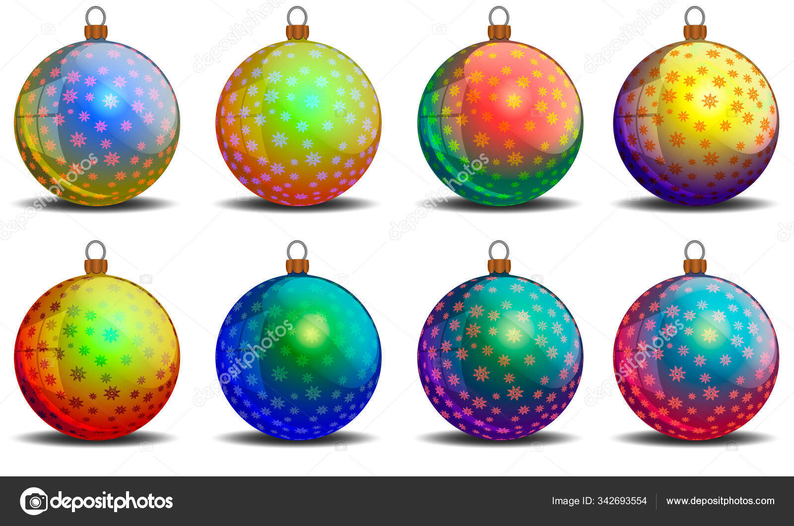 Colección Bolas Navidad Coloridas Realistas Vector de stock por ...