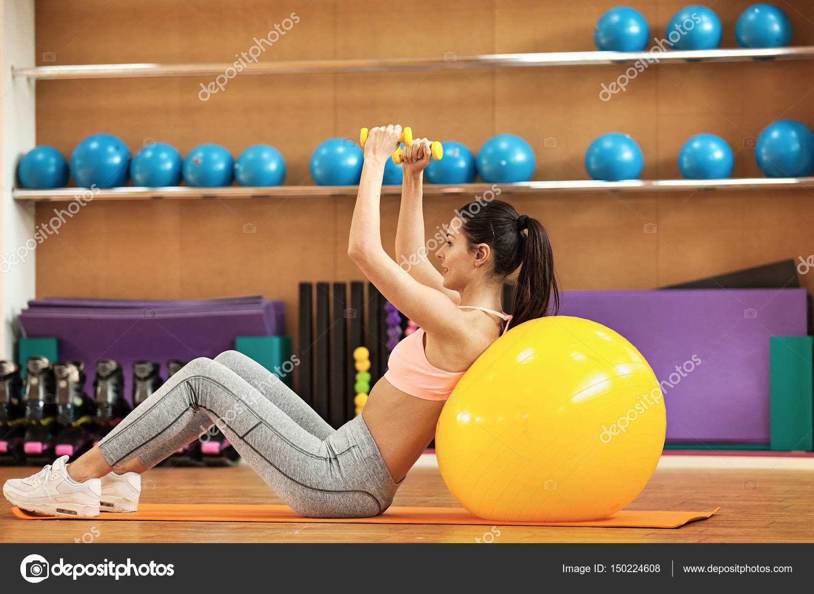 Beautiful Girl at Pilates Class Stock Photo by ©grki 150224608