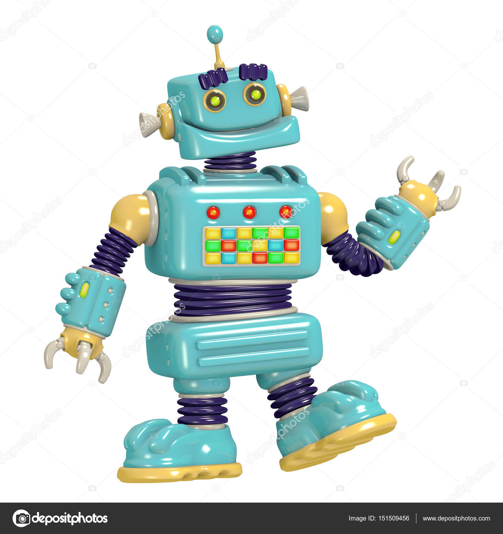Cartoon robot 3D illustration Stock Photo by ©likozor 151509456