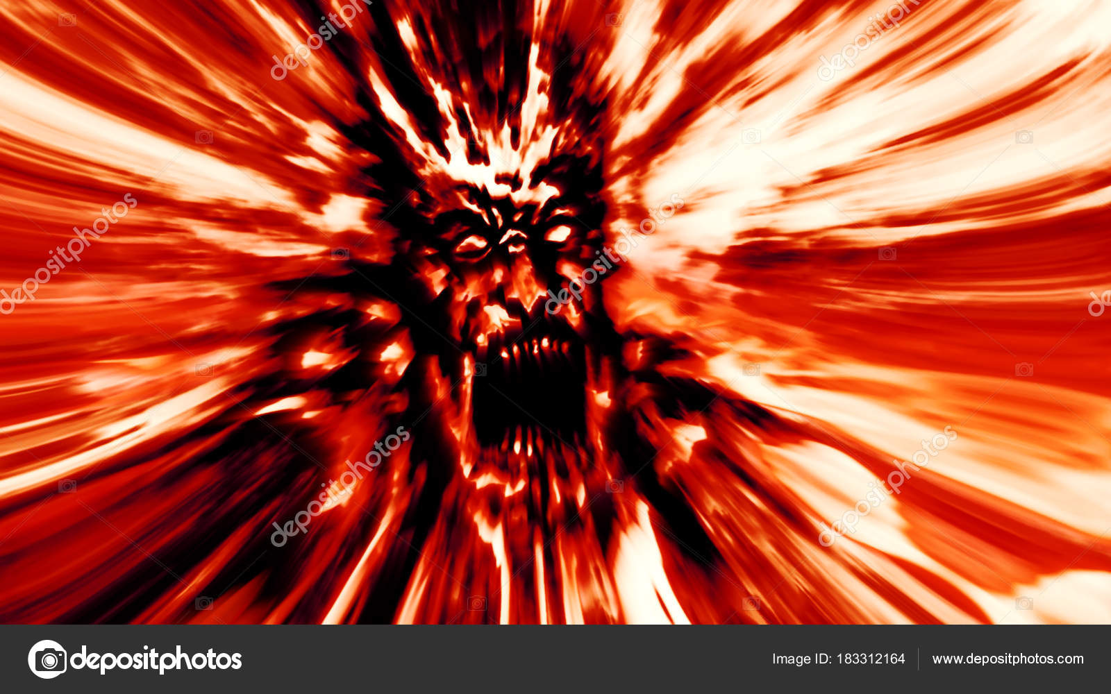 Rage red zombie head. Image in genre of horror — Stock Photo © likozor ...