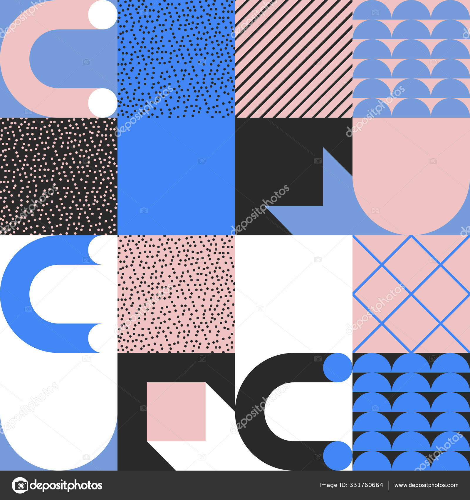 Memphis Abstract Design Pattern Stock Vector Image by ©Normform #331760664