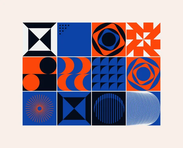 Neo Modernism Artwork Pattern Made Abstract Vector Geometric Shapes ...