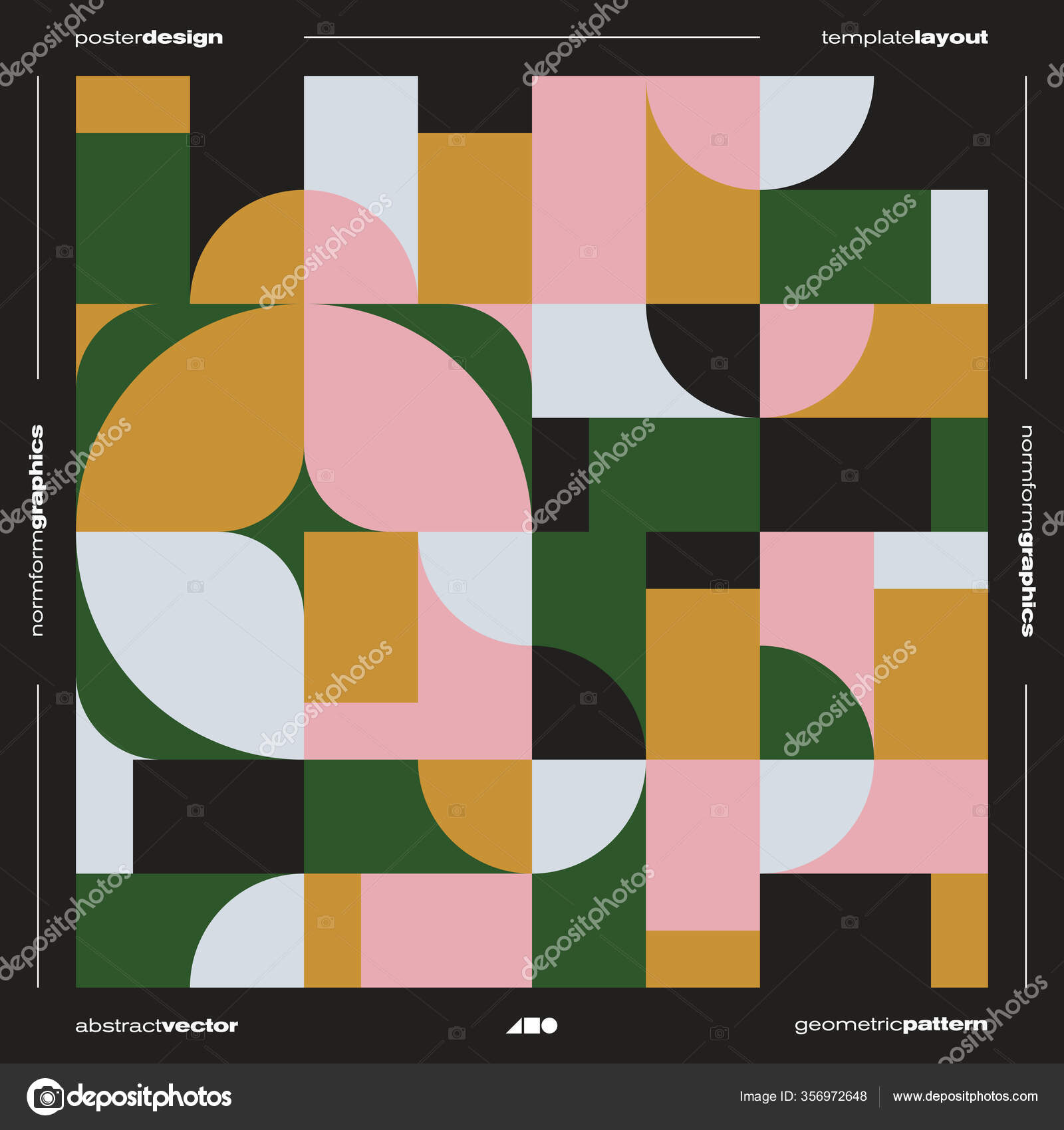 Brutalism Inspired Graphic Design Vector Poster Cover Layout Made ...