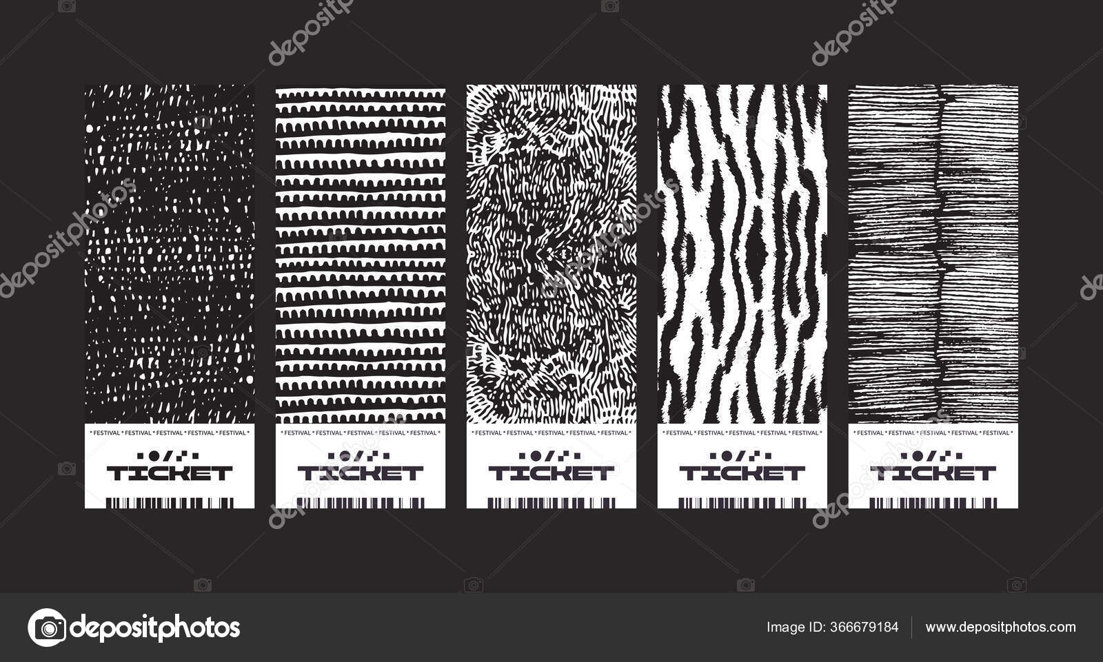 Ticket Vector Template Layout Abstract Pattern Design Graphics Made ...
