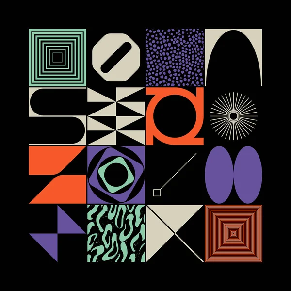 Brutalism Art Inspired Abstract Vector Pattern Made Simple Geometric Shapes Stock Vector by ...