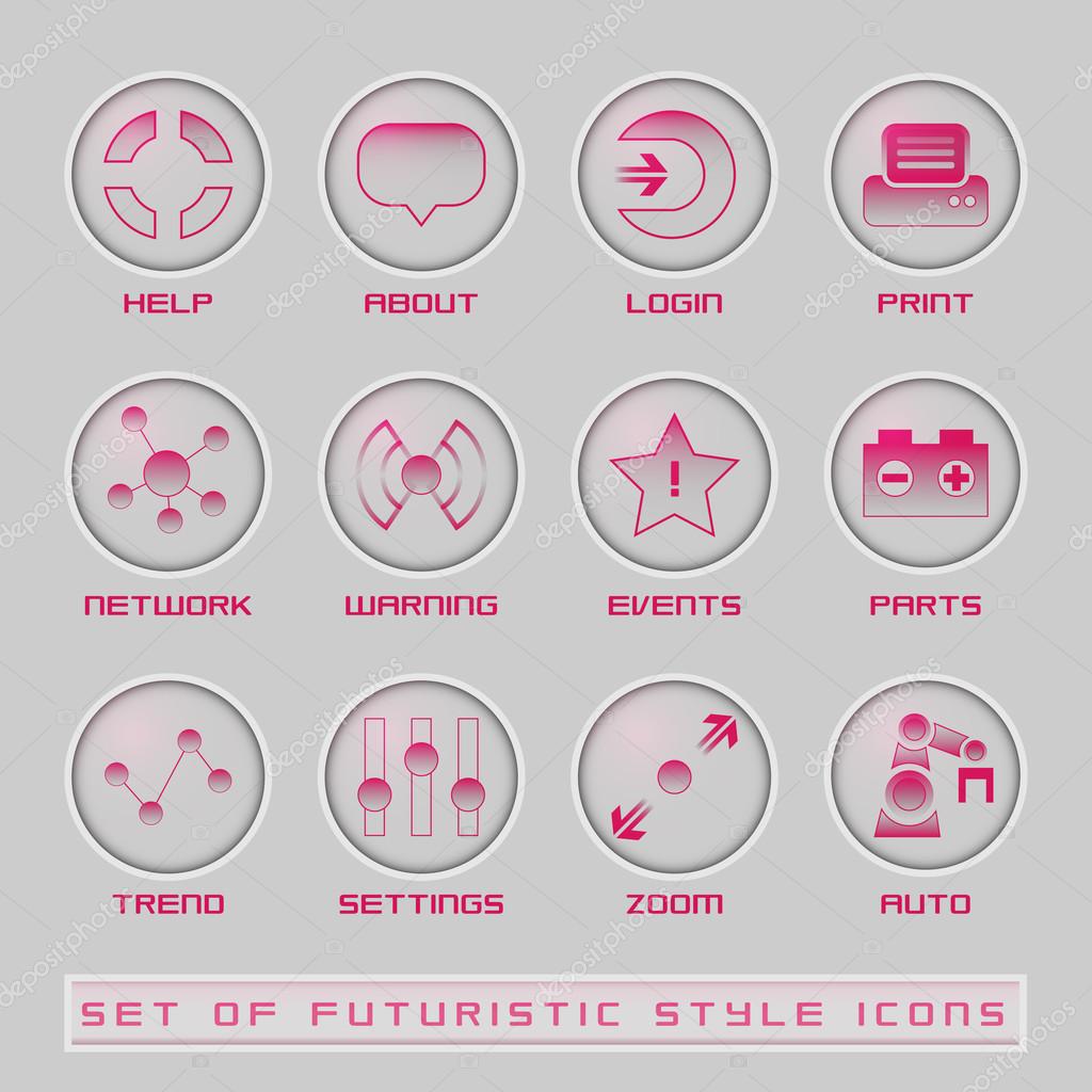 Set of Futuristic User Interface Icons — Stock Vector © s.rumiantsev ...