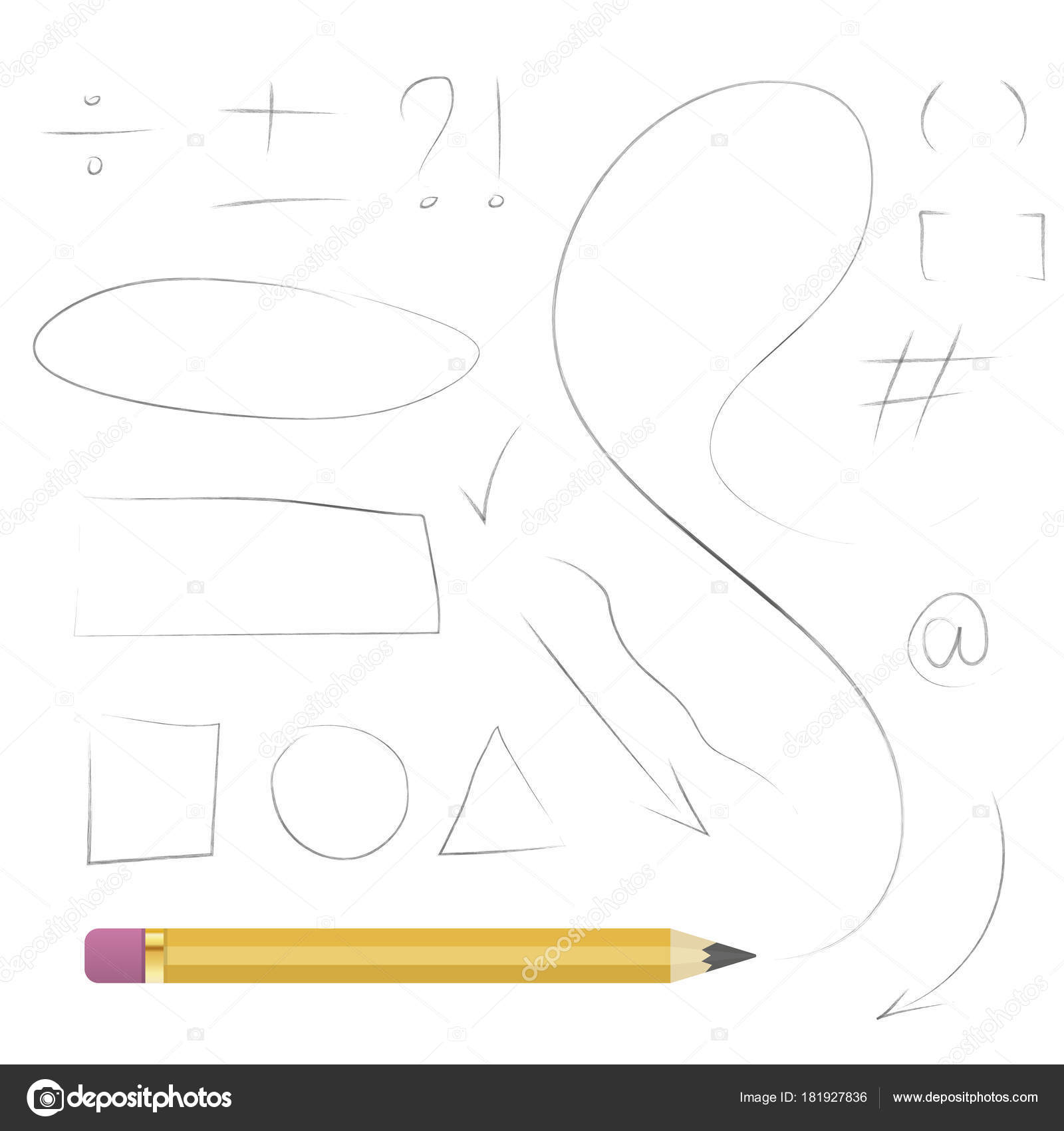 Pencil hand drawn shapes Stock Vector by ©s.rumiantsev 181927836