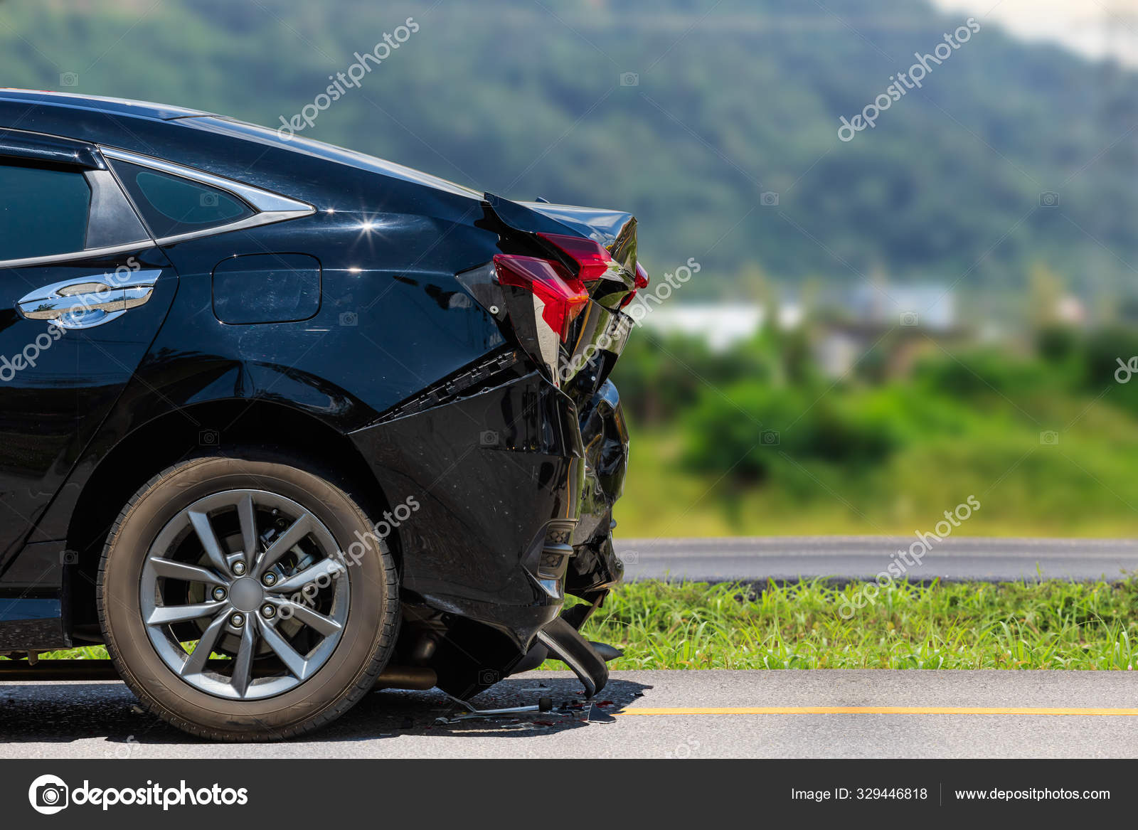 Car accident involving two cars on the road — Stock Photo ...