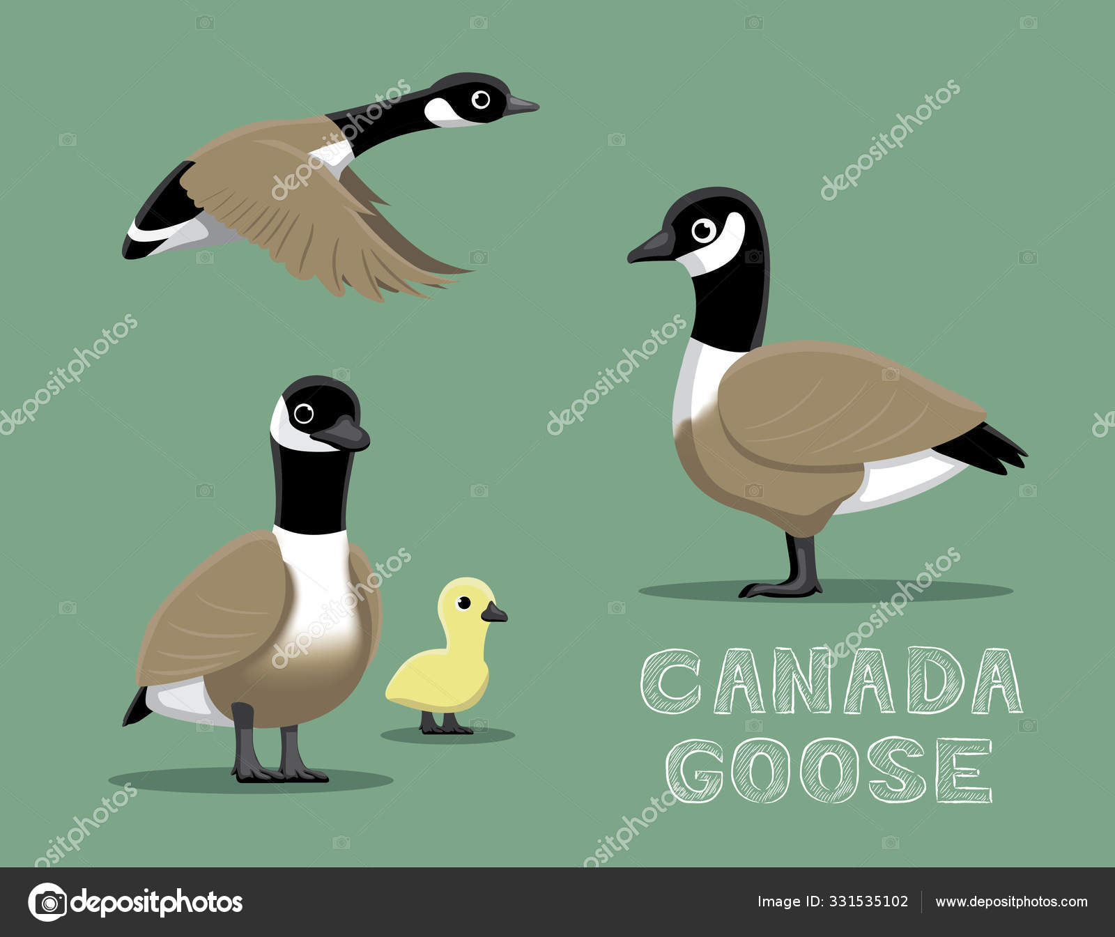 Cartoon Goose Flying