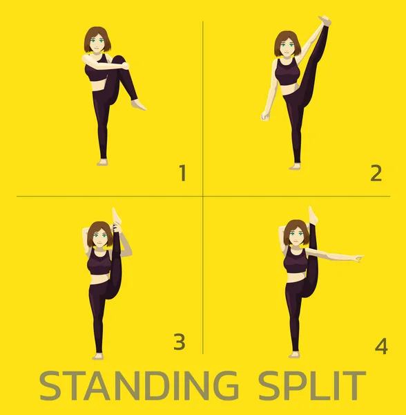Standing split yoga Vector Art Stock Images | Depositphotos