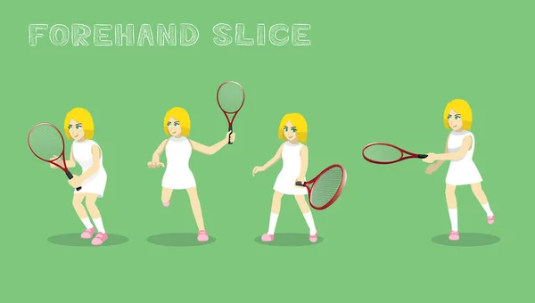 Tennis Motion Forehand Slice Boy Stroke Vector Illustration Stock ...