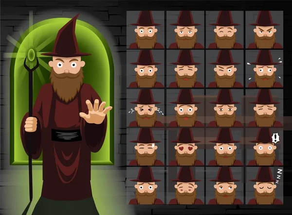 Medieval Crone Cartoon Emotion Faces Vector Illustration Stock Vector ...