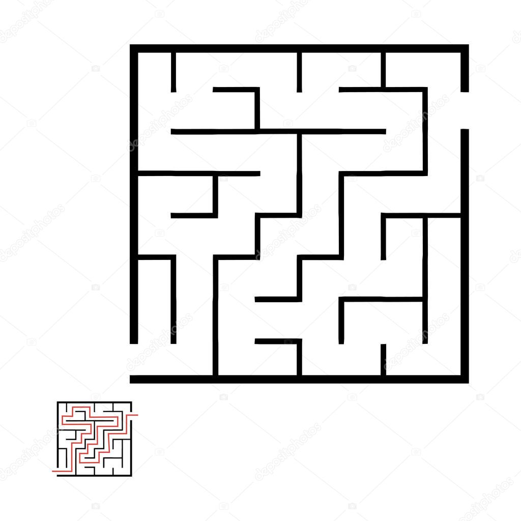 Ilustración con laberinto simple, rompecabezas laberinto para niños ...