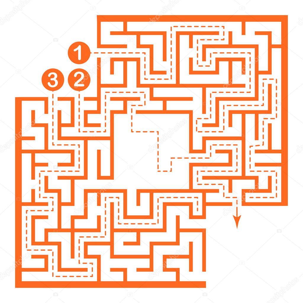 Ilustración con laberinto con lugares para sus imágenes, rompecabezas ...