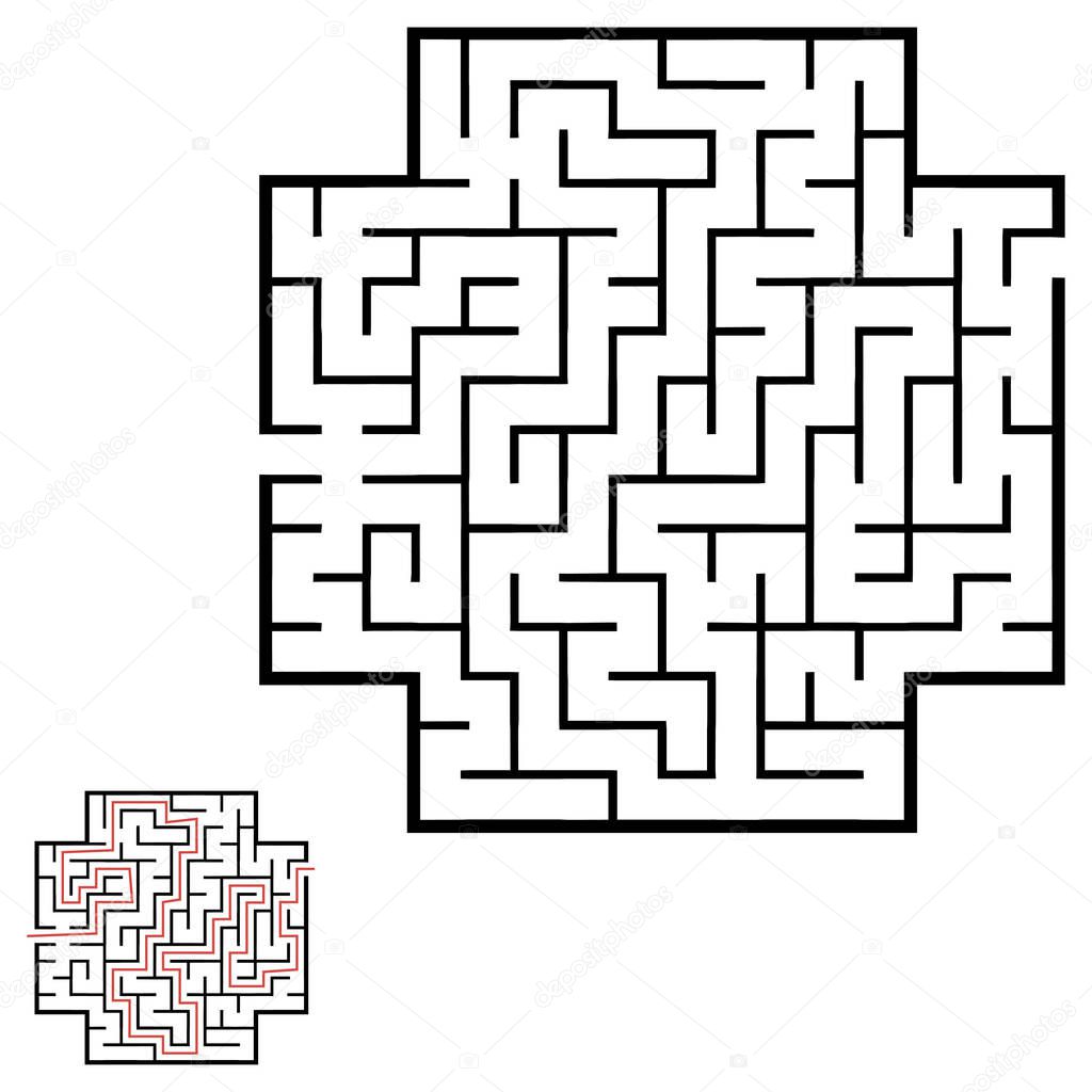 Ilustración con laberinto, rompecabezas laberinto para niños. Puzzle de ...