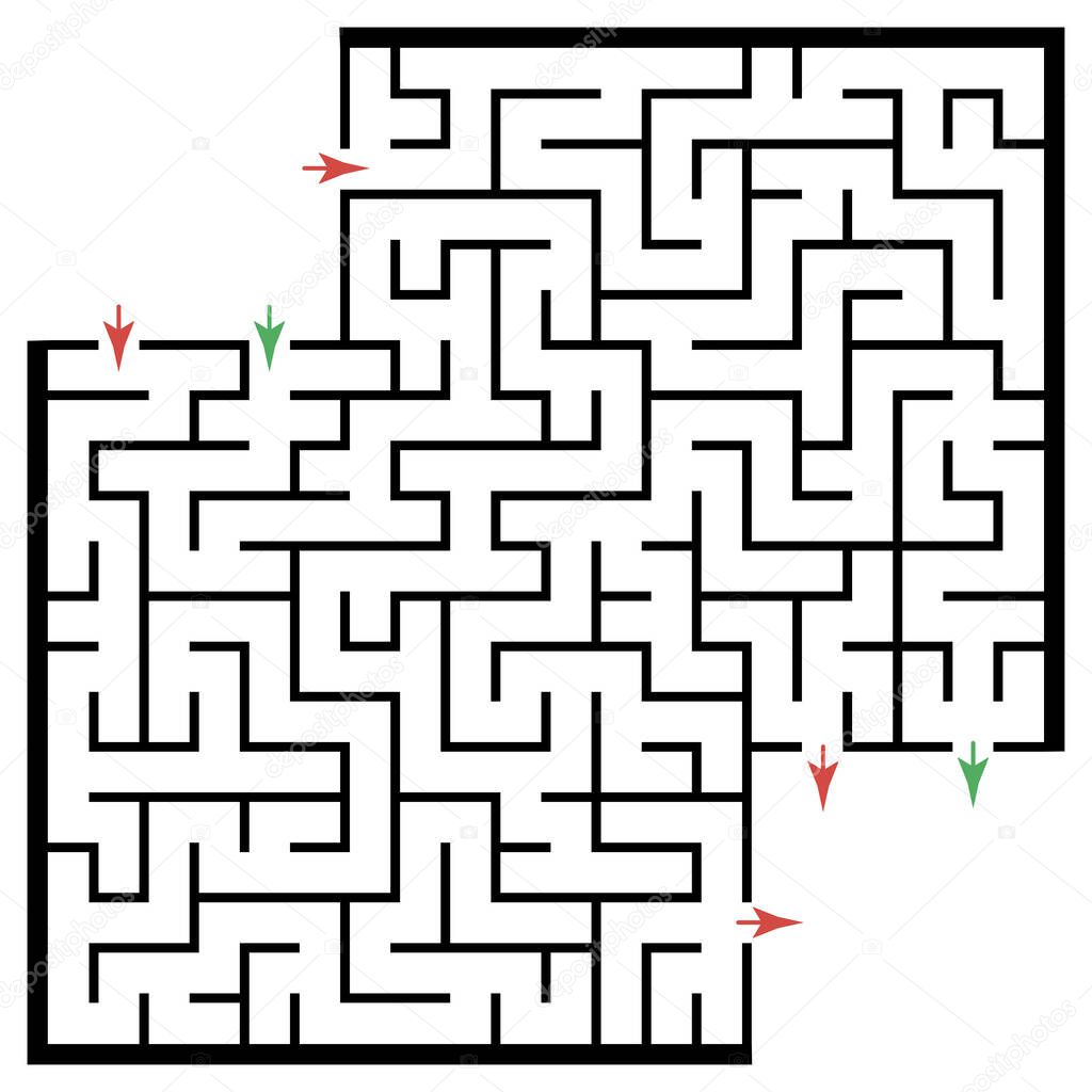 Ilustración con laberinto con lugares para sus imágenes, rompecabezas ...