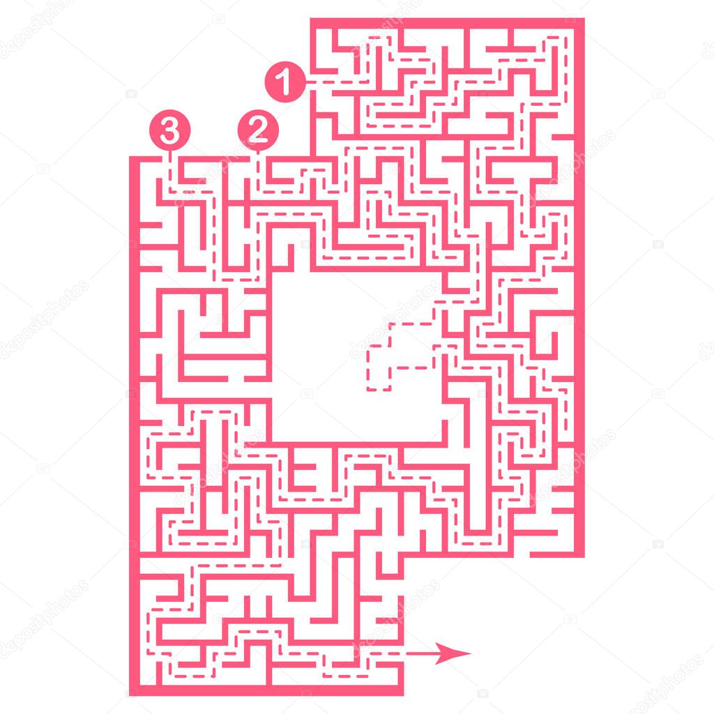 Ilustración con laberinto con lugares para sus imágenes, rompecabezas ...