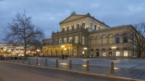 Hannover Opera House at winter evening. A theater built in classical ...