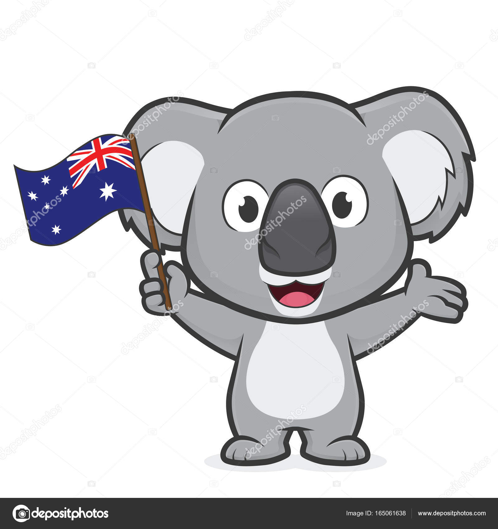 Koala holding australian flag Stock Vector by ©sundatoon 165061638