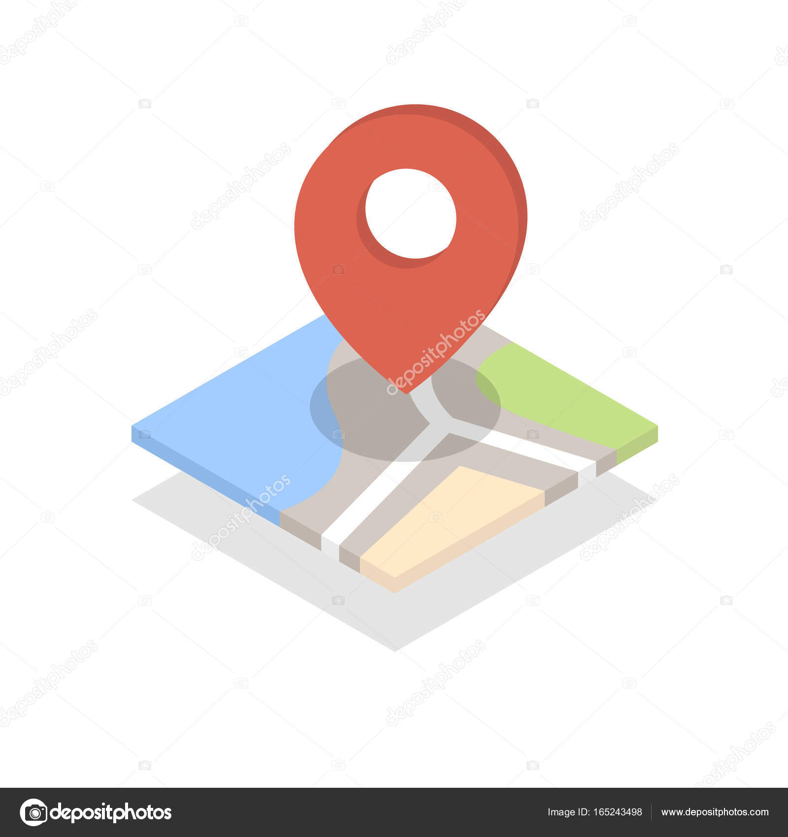 Map with a pin isolated on white Stock Vector by ©epictextures 165243498