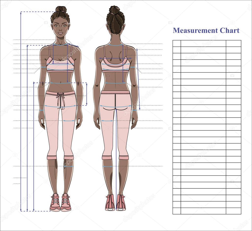 Woman Body Measurement Chart Scheme Measurement Human Body Sewing