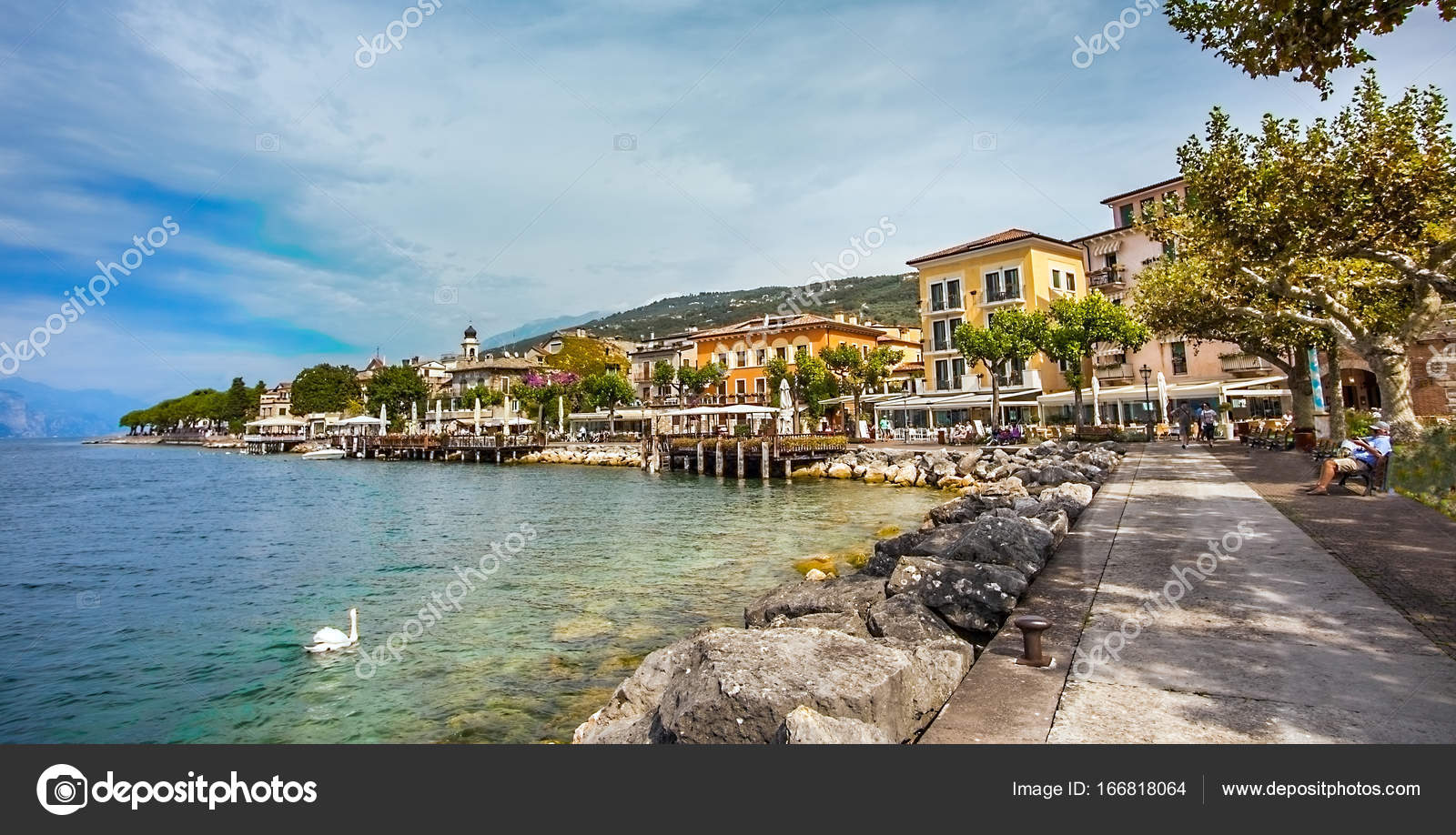 View of Torri Del Benaco on Lake Garda Veneto Italy Stock Photo by ...