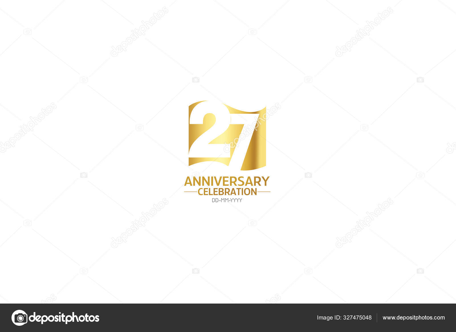 Year Anniversary Minimalist Logo Years 27Th Jubilee Greeting Card ...