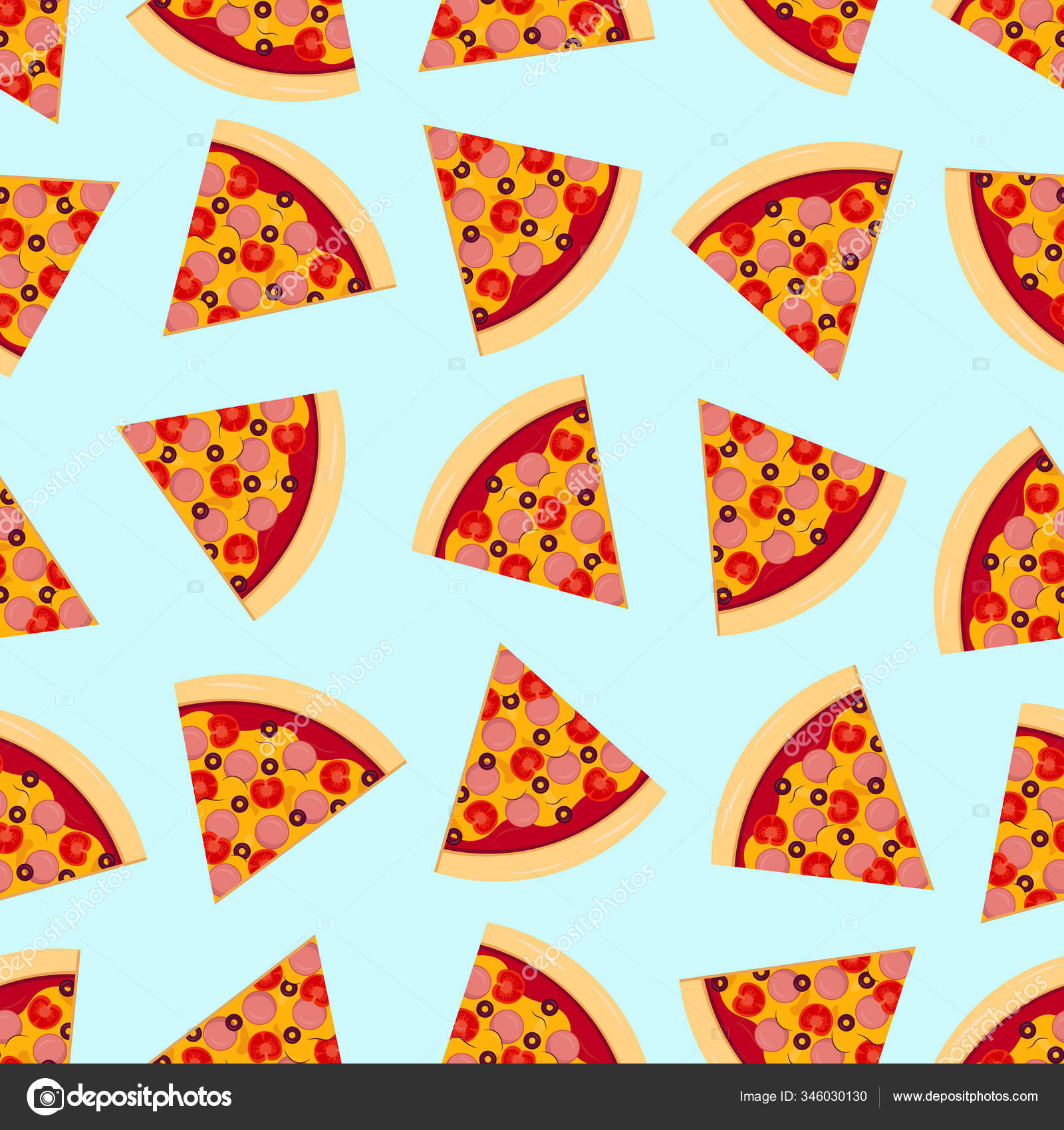 Pizza Slice Pattern Design Pizza Background Seamless Pattern Stock ...