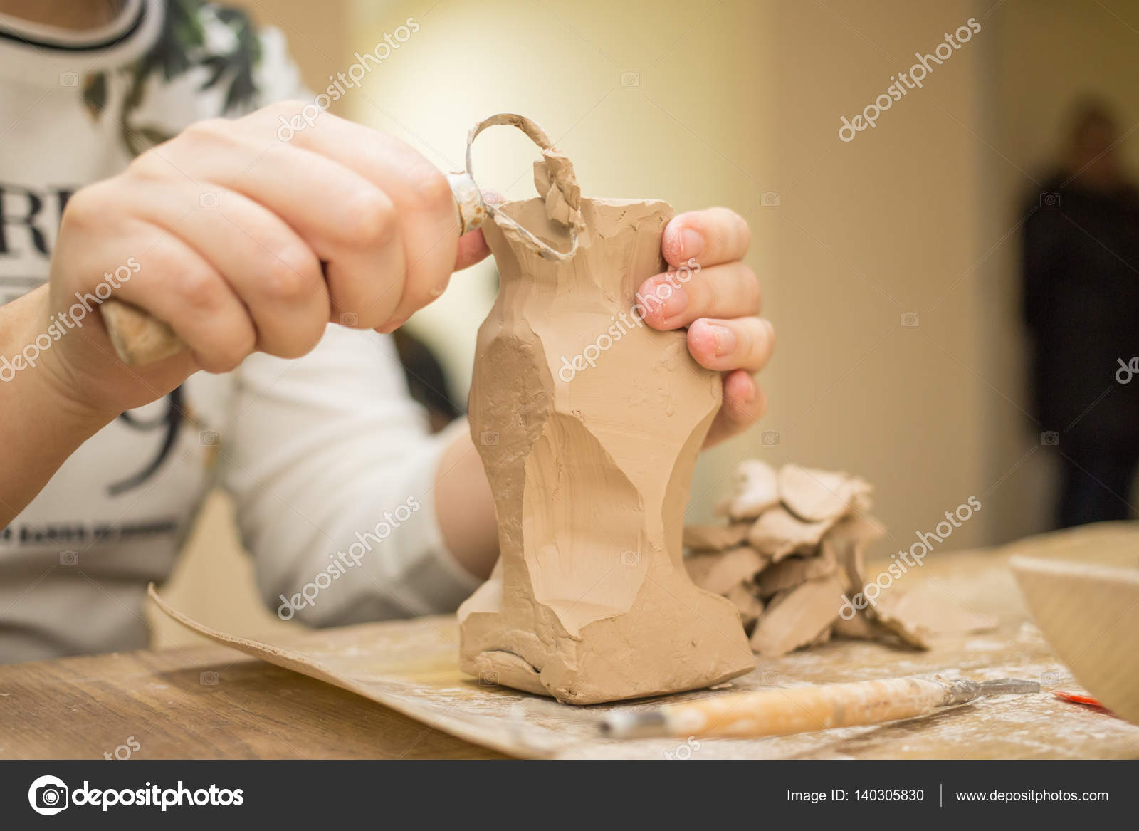Process on making ceramic jar from a clay Stock Photo by ©PEPPERSMINT ...