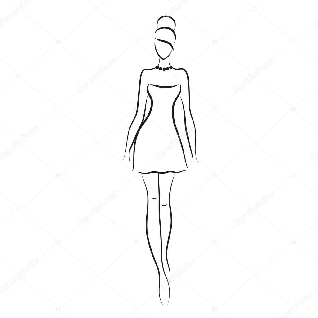 Fashion model sketch vector illustration — Stock Vector © tedted #140198234