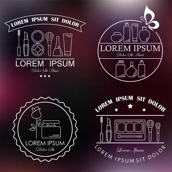 Set of cosmetic and makeup labels, badges, logos and design elements ...