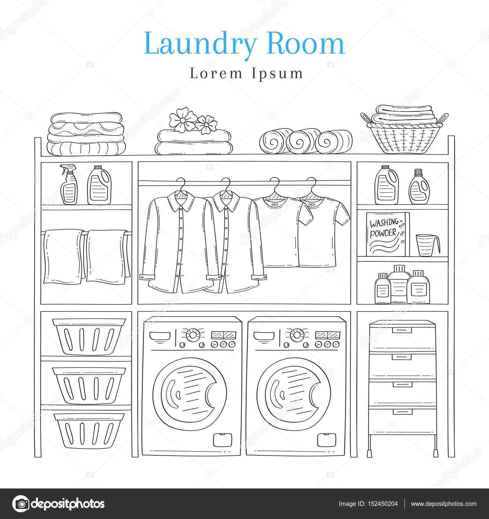 Washing Clothes By Hand Drawing