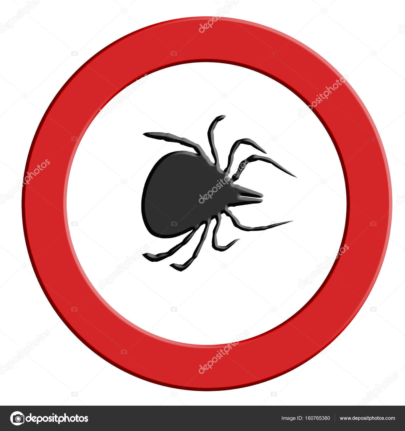 Tick warning red warning sign with tick symbol. — Stock Photo © NikD51 ...