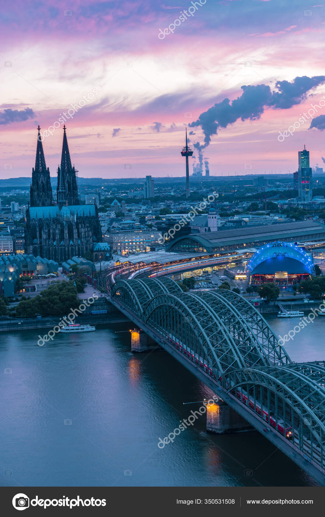 Koln Germany city skyline, Cologne skyline during sunset ,Cologne ...