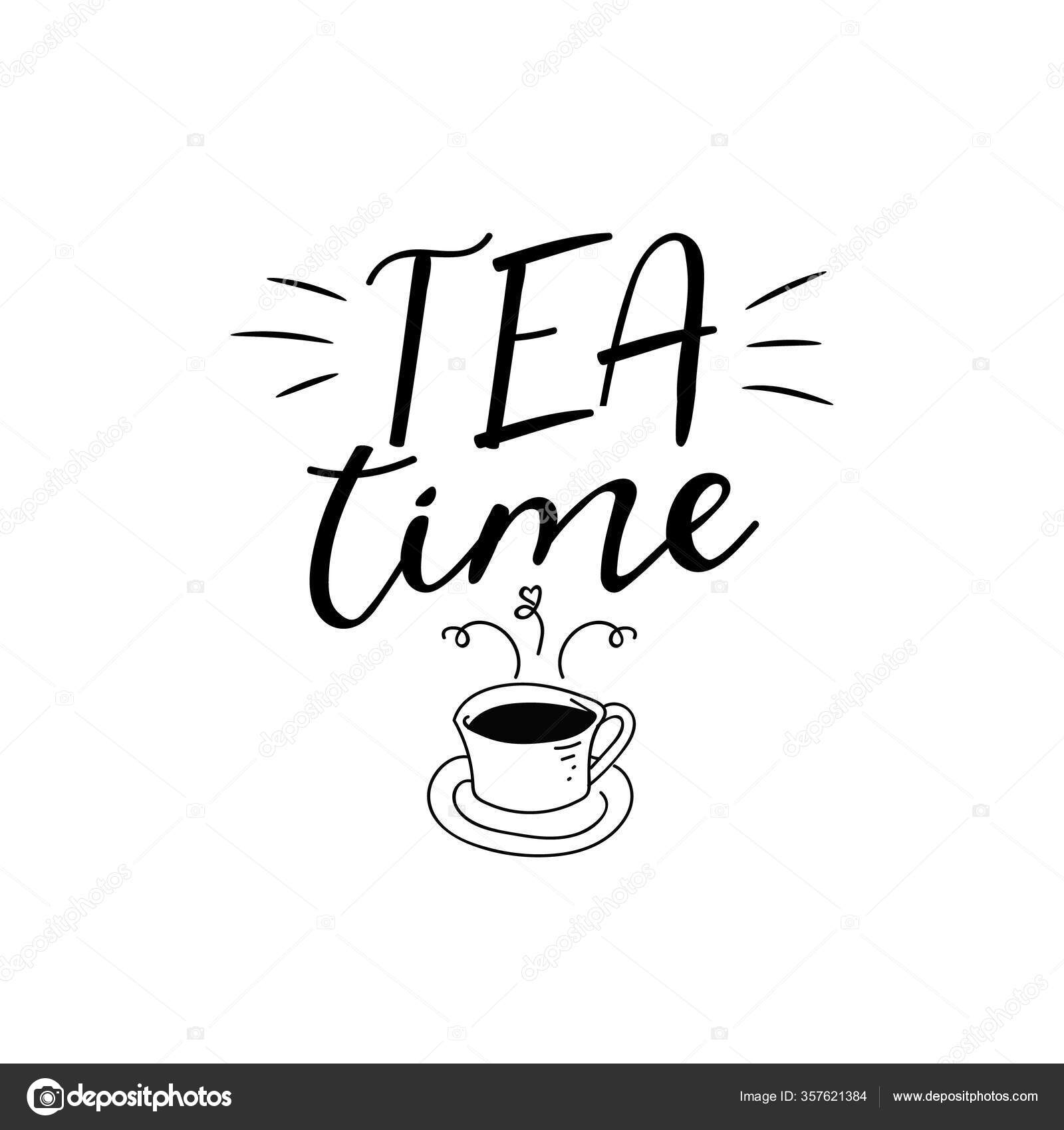 Tea Time Ink Hand Lettering Modern Brush Calligraphy Inspiration ...