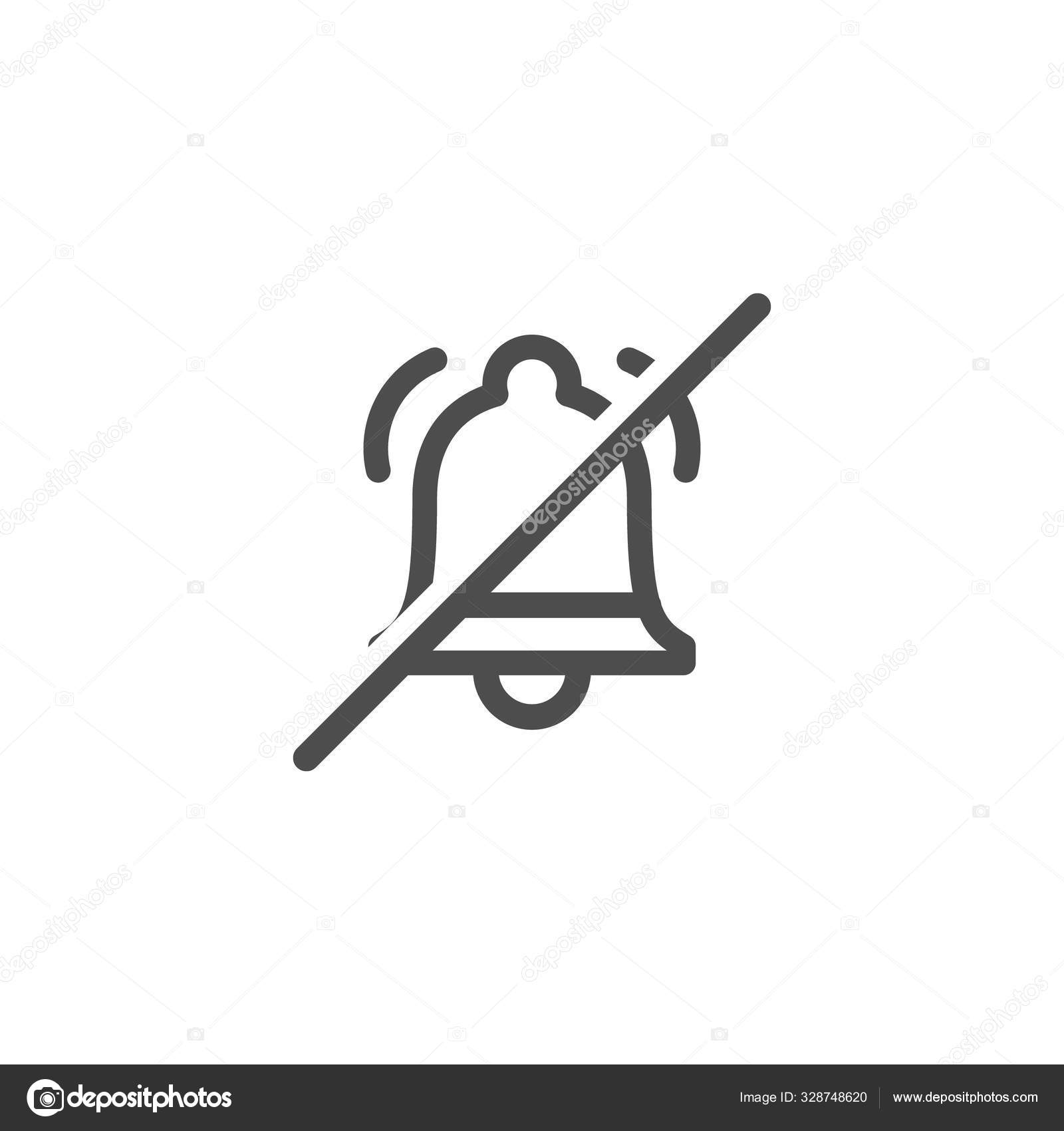 Mute notifications icon. No sound, no bell, silent notifications ...