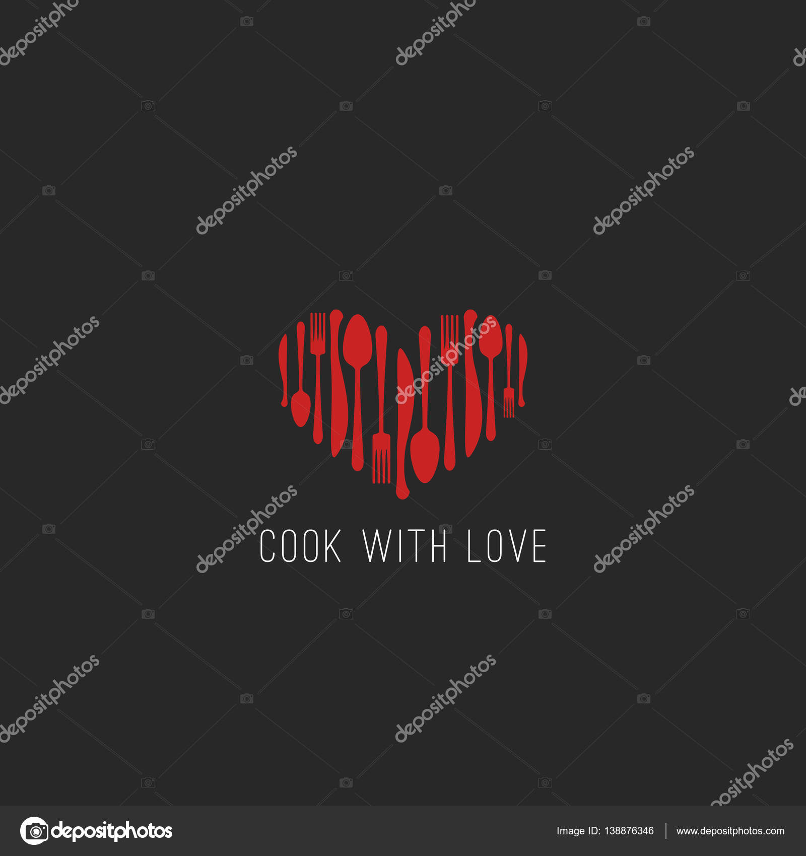 Menu logo with tableware in heart shape Stock Vector Image by ©UASUMY ...