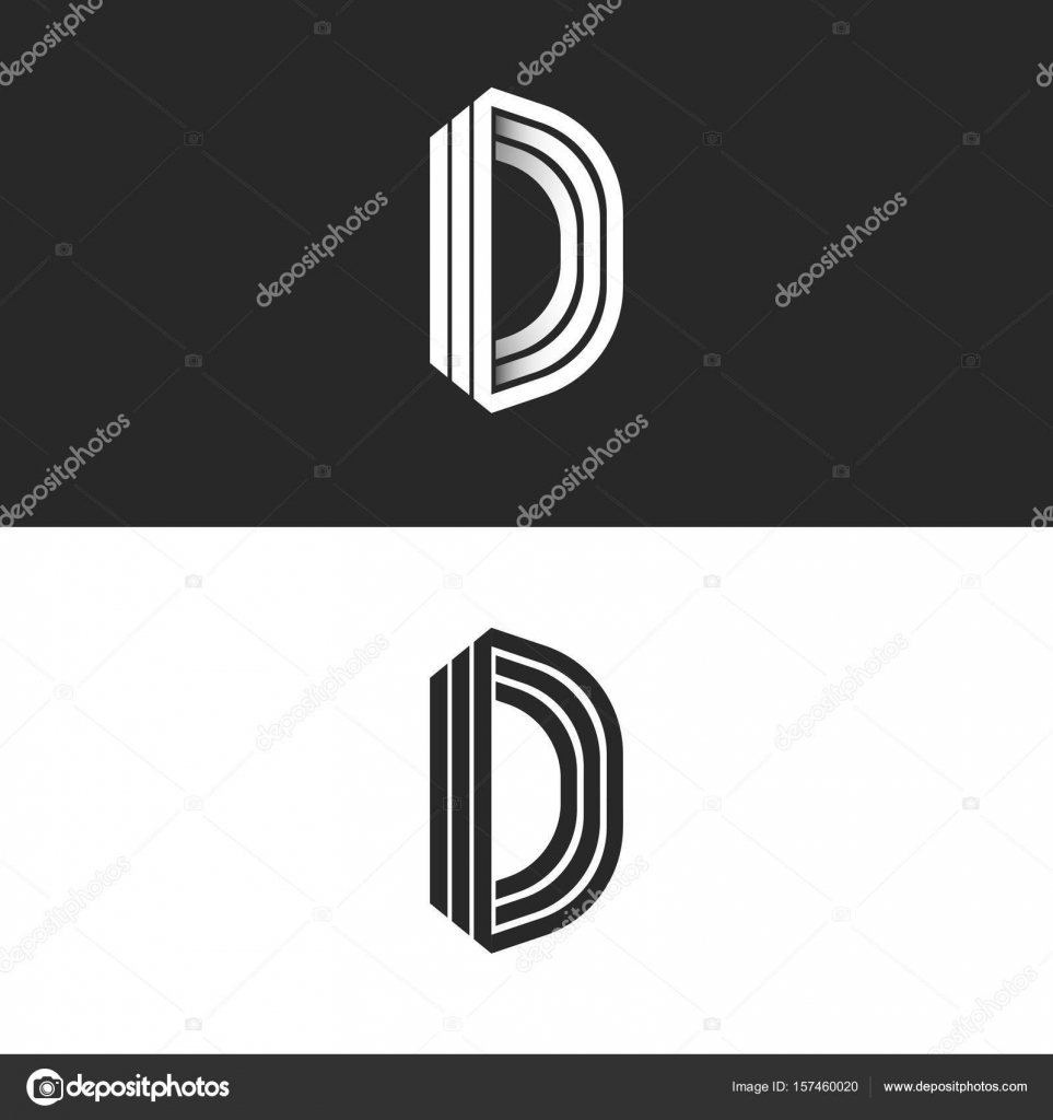 Letter D logo mockup isometric monogram, creative Idea perspective ...