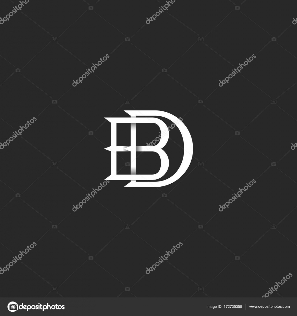 Letters Bd Logo Monogram Hipster Mark For Wedding Invitation