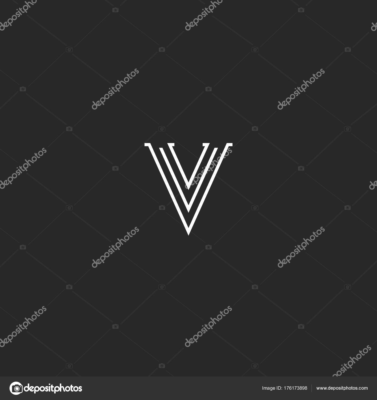 Elegant letter V logo medieval monogram. Simple minimal style linear ...