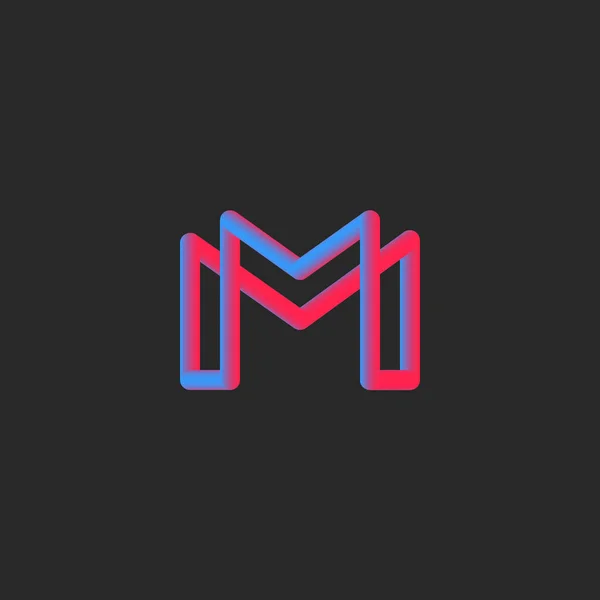 Letter M logo monogram 3d gradient color transition. Typography minimal ...