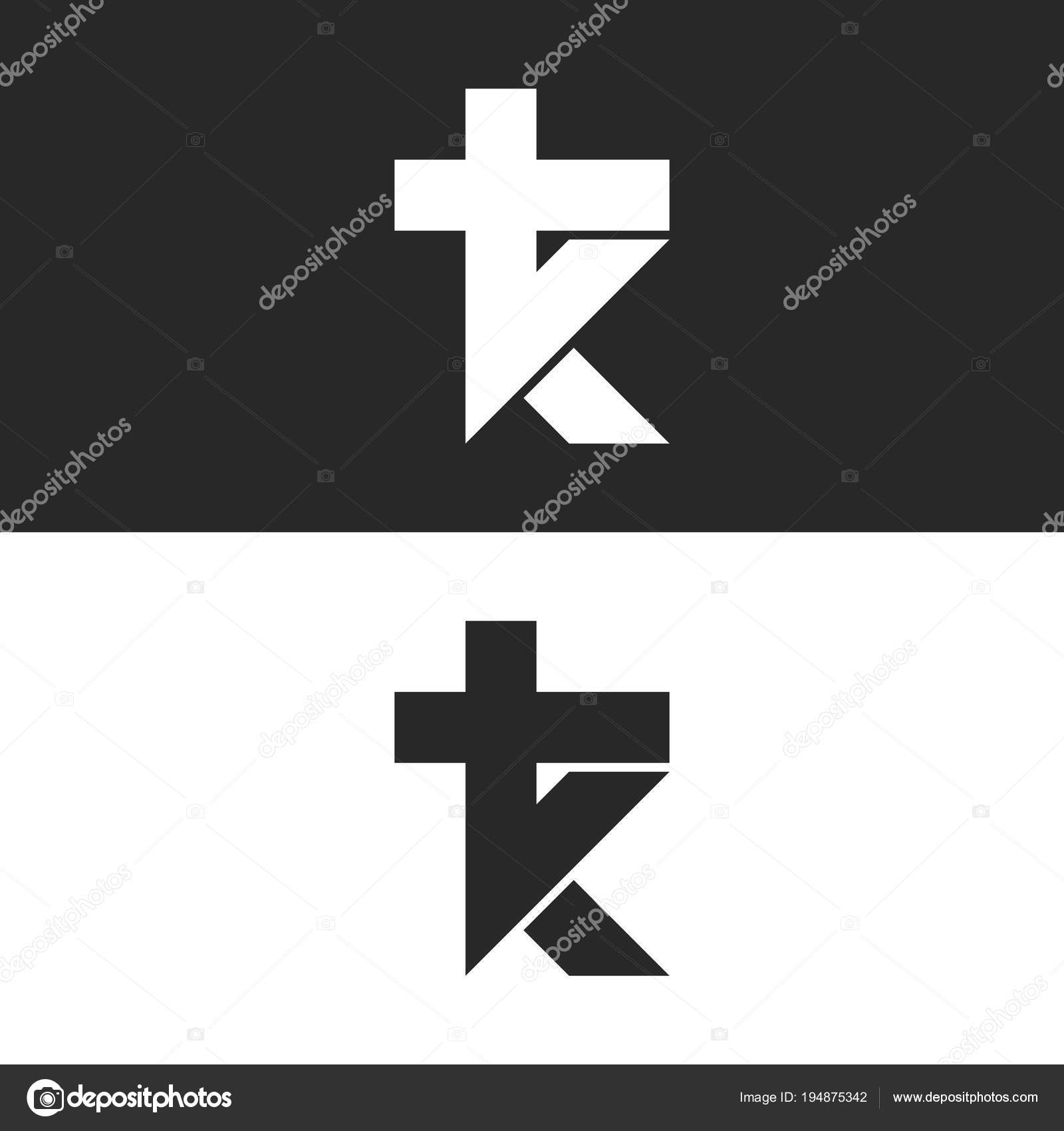 Initials TK Logo, simple mark KT monogram emblem, combination two ...