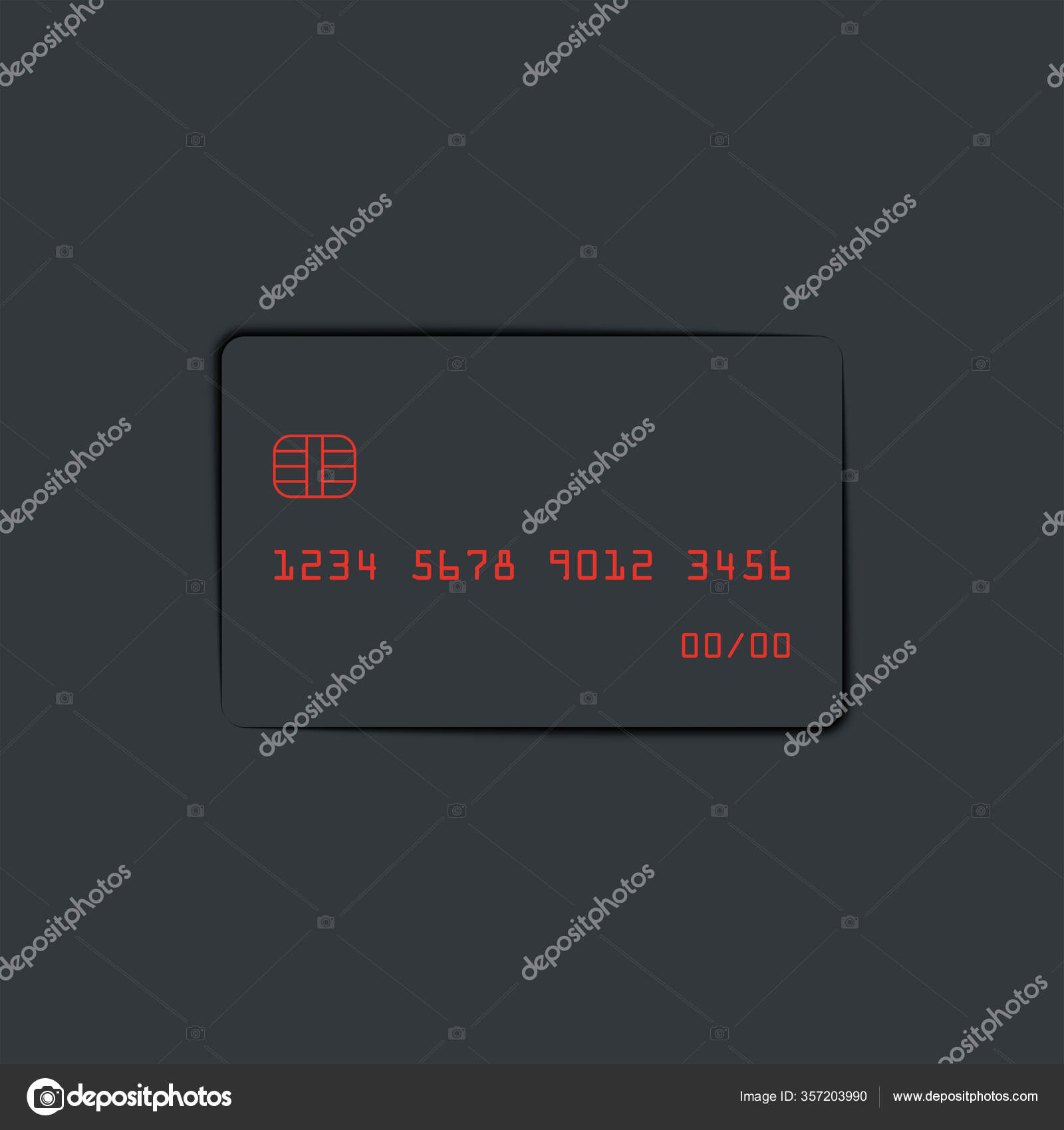 Bank Card Neumorphic Design Elements Dark Theme Minimal Trendy Mockup ...