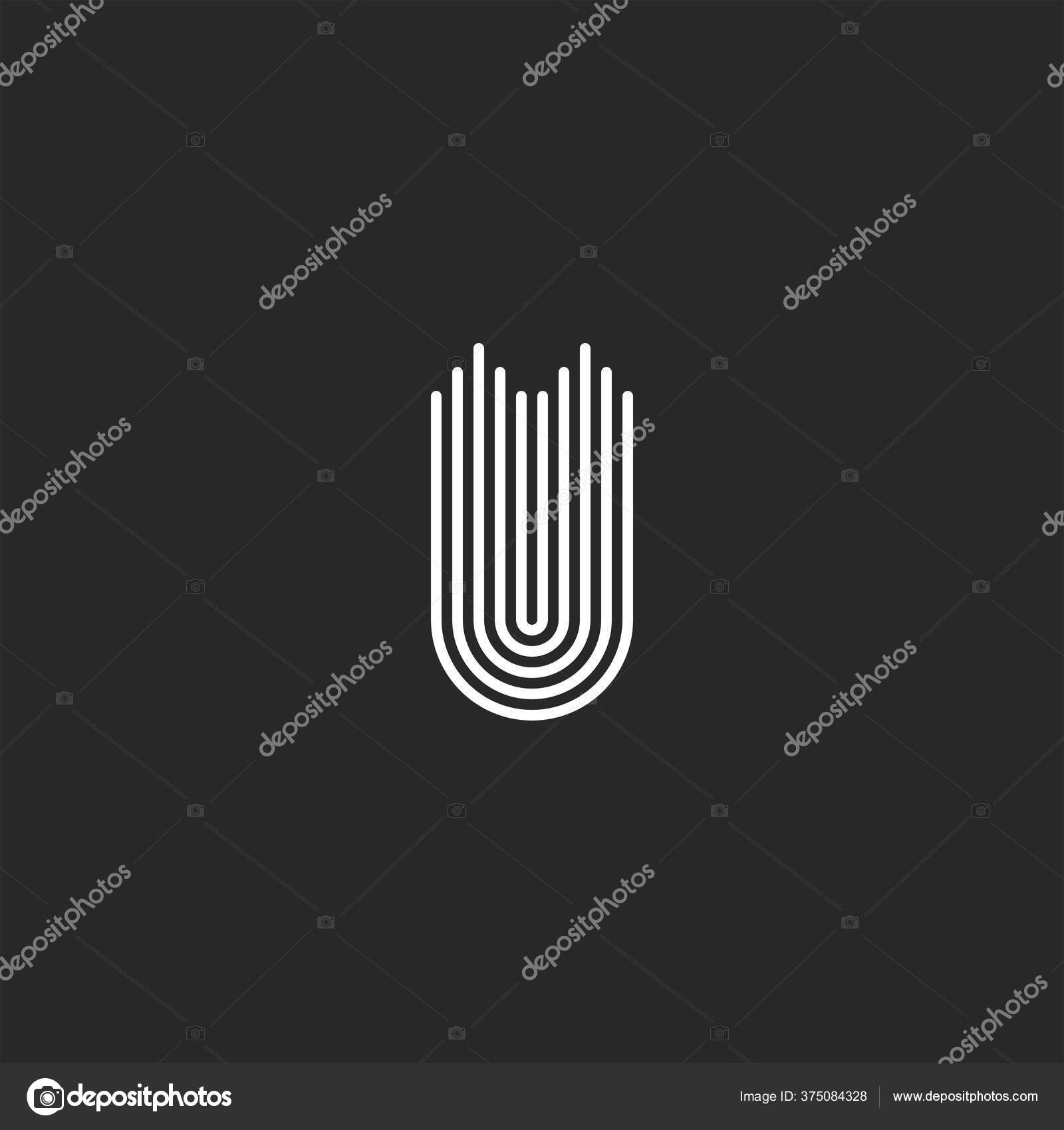 Letter Logo Monogram Smooth Parallel Thin Lines Sleek Linear Shape ...