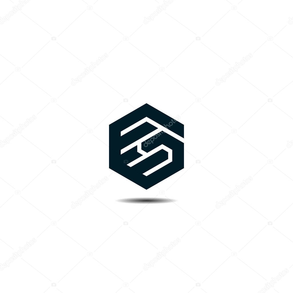 Letra inicial Vectores de dise o de logotipo en forma de hex gono GE. S mbolo, icono, letras g ...