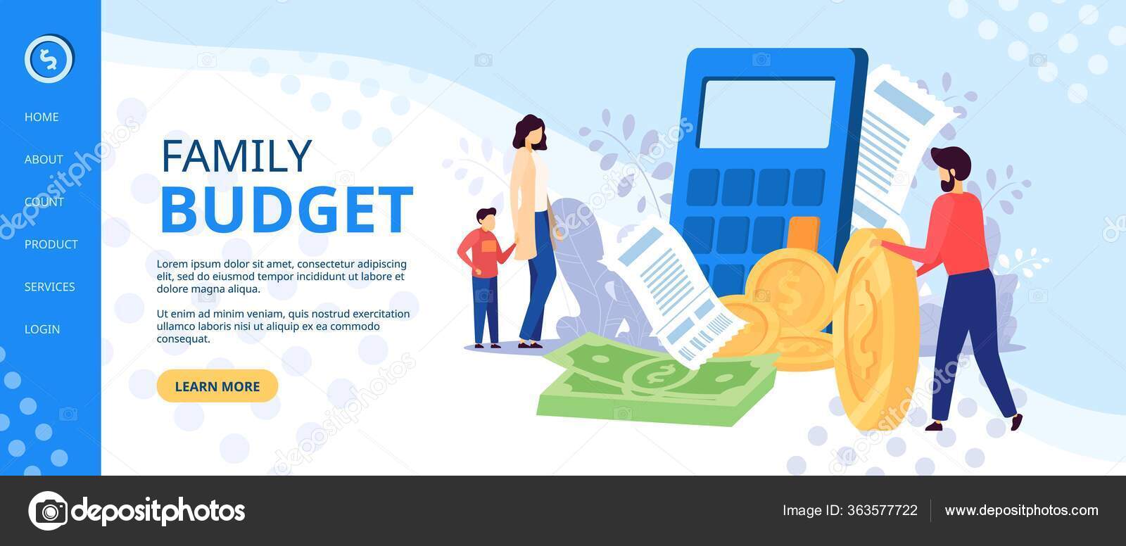 Family budget planning at crisis, money economy bank problem finance ...
